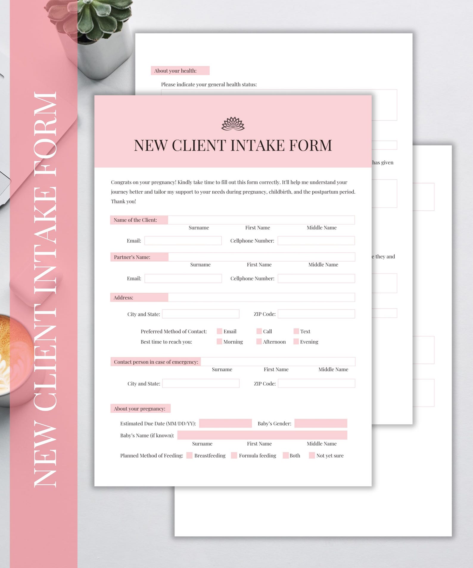 Client Intake Form, Business Templates Bundle, Invoice Template ...