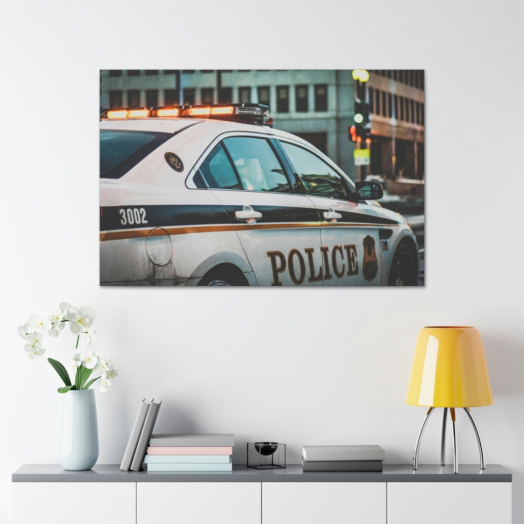 Police Car Cotton Canvas Wraparound Wall Art - Etsy