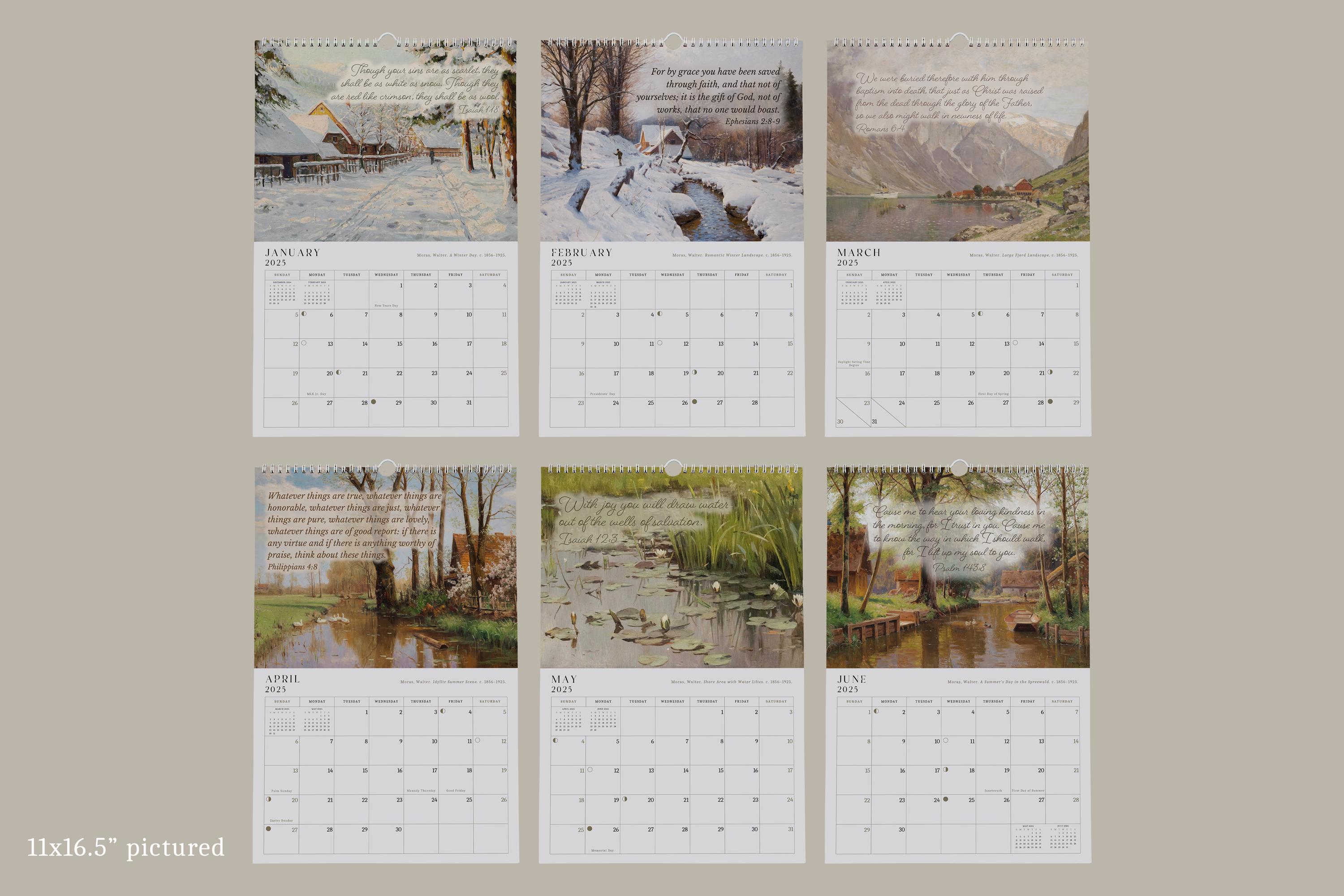 2025 Walter Moras Vintage Landscape Paintings Calendar | 12 Month ...