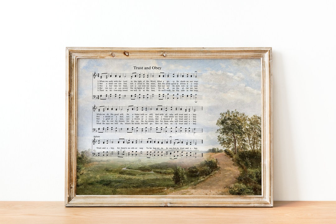 Trust and Obey Hymn Score | Christian Vintage Wall Art, Pastoral ...
