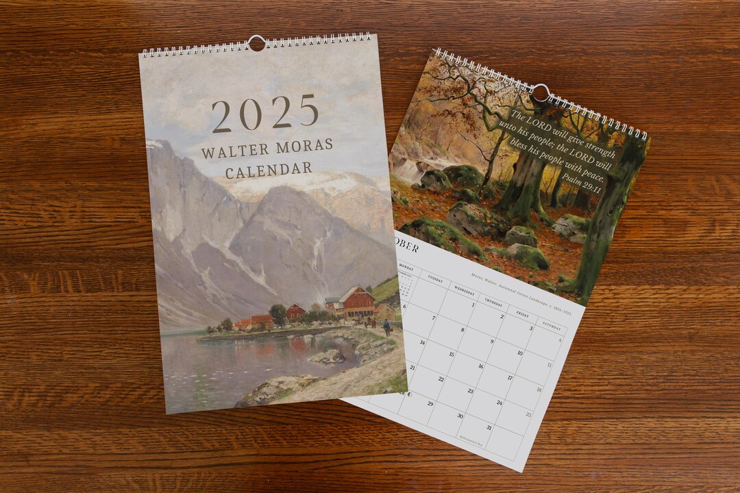 2025 Walter Moras Vintage Landscape Paintings Calendar | 12 Month ...