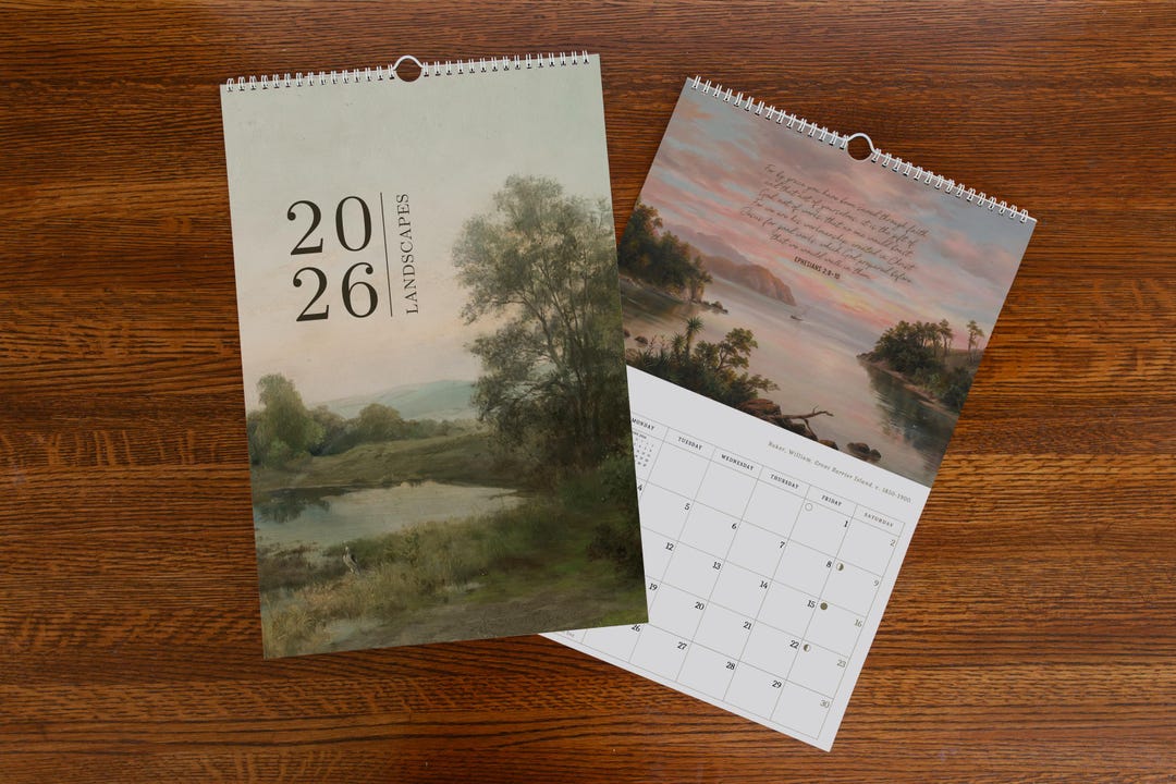 2026 Vintage Landscape Paintings Calendar | 12 Month Printed Hanging ...