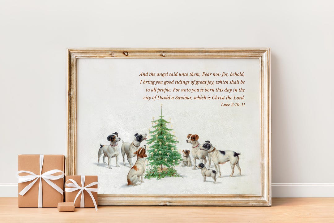 A Saviour is Born Christian Vintage Wall Art | Bible Verse Oil Painting ...