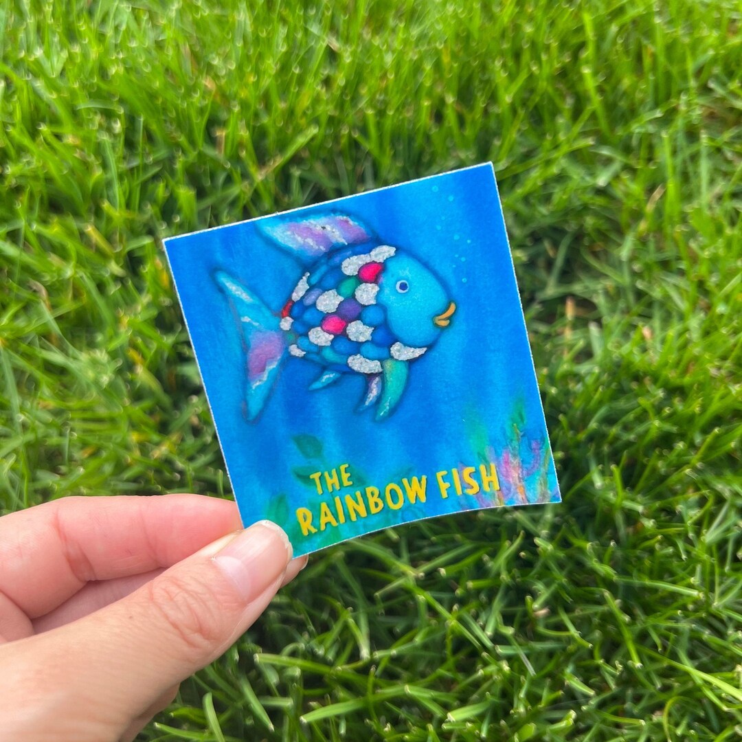 Rainbow Fish Sticker, Glittery Storybook Sticker Decal - Etsy