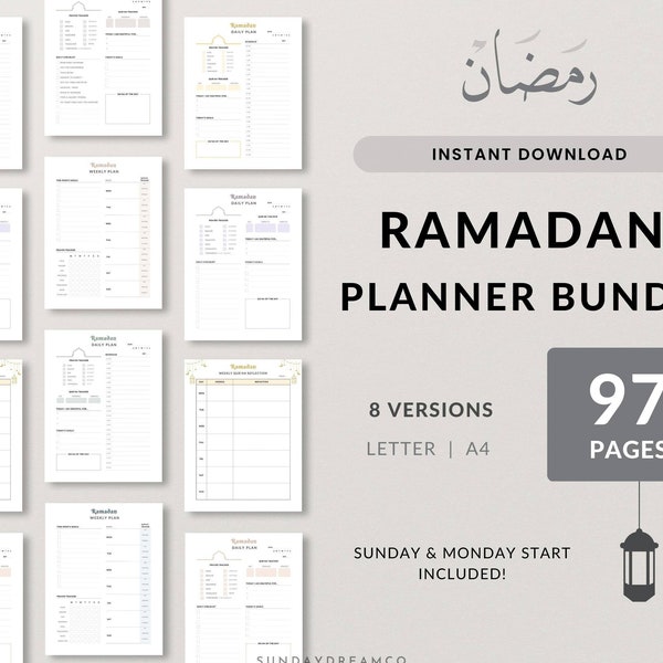 Minimalist 30 Day Planner, Ramadan Printable Planner, Ramadan Planner ...