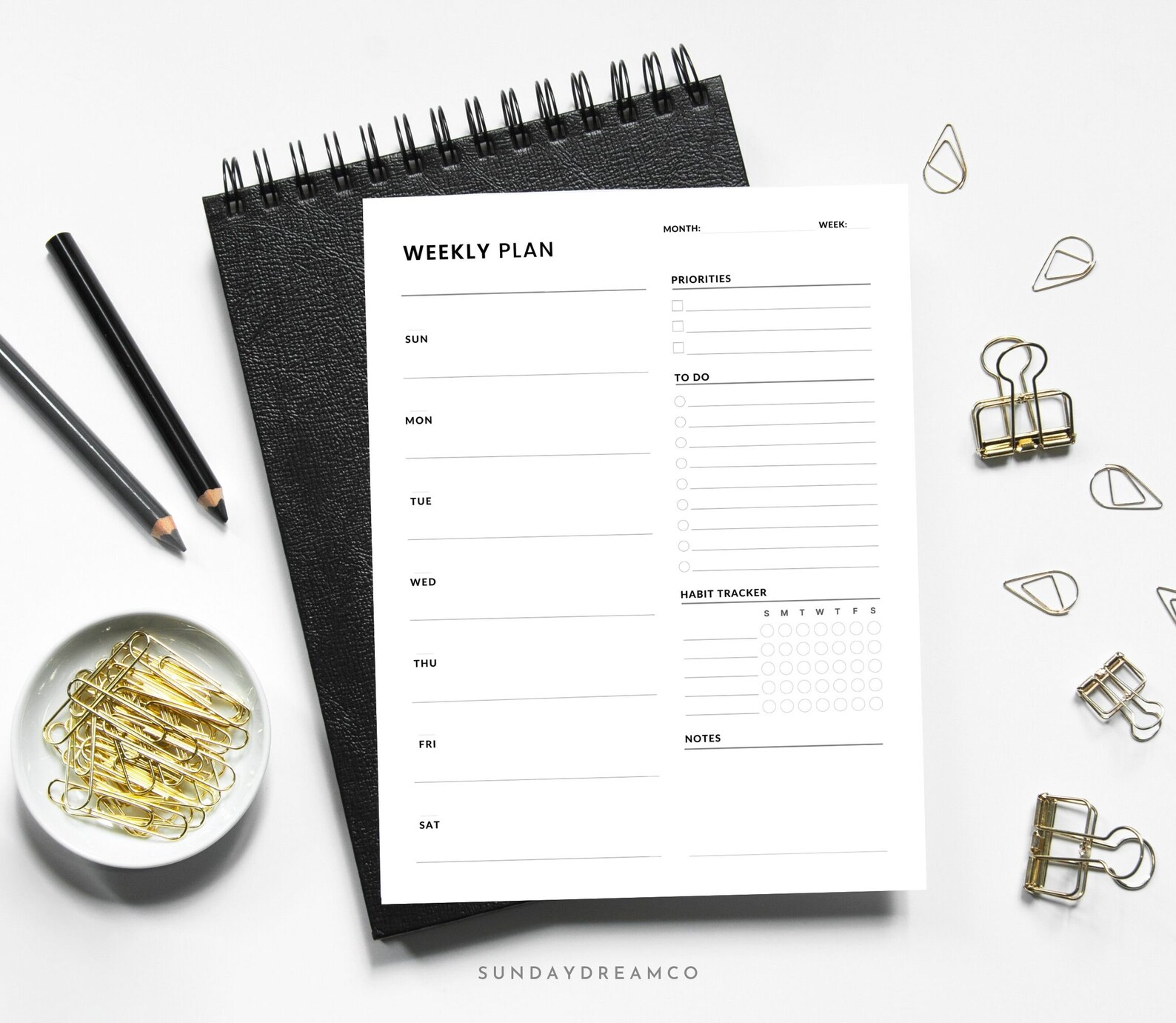 2023 Weekly Printable, Week at A Glance, Weekly Habit Tracker, Weekly ...