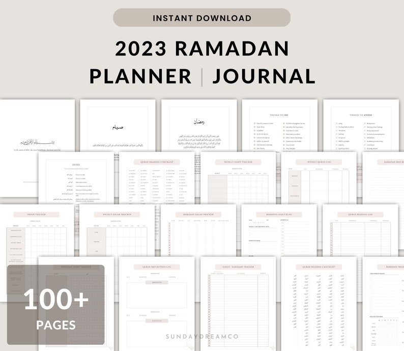 Minimalist 30 Day Planner, Ramadan Printable Planner, Ramadan Planner ...