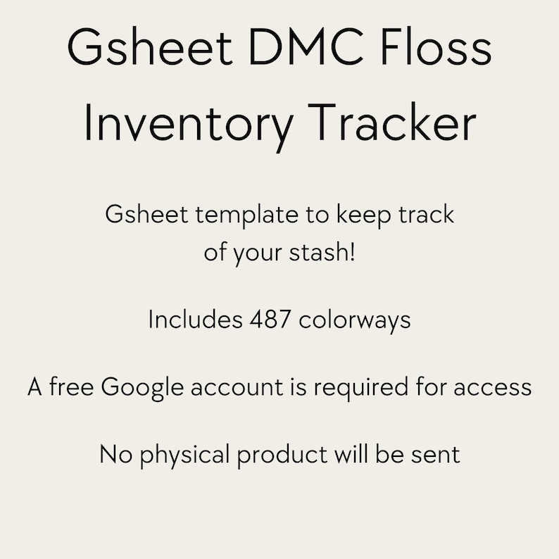 DMC Floss Inventory Tracker Gsheet Template - Etsy