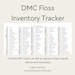 DMC Floss Inventory Tracker Printable Digital Download [PDF, US Letter ...