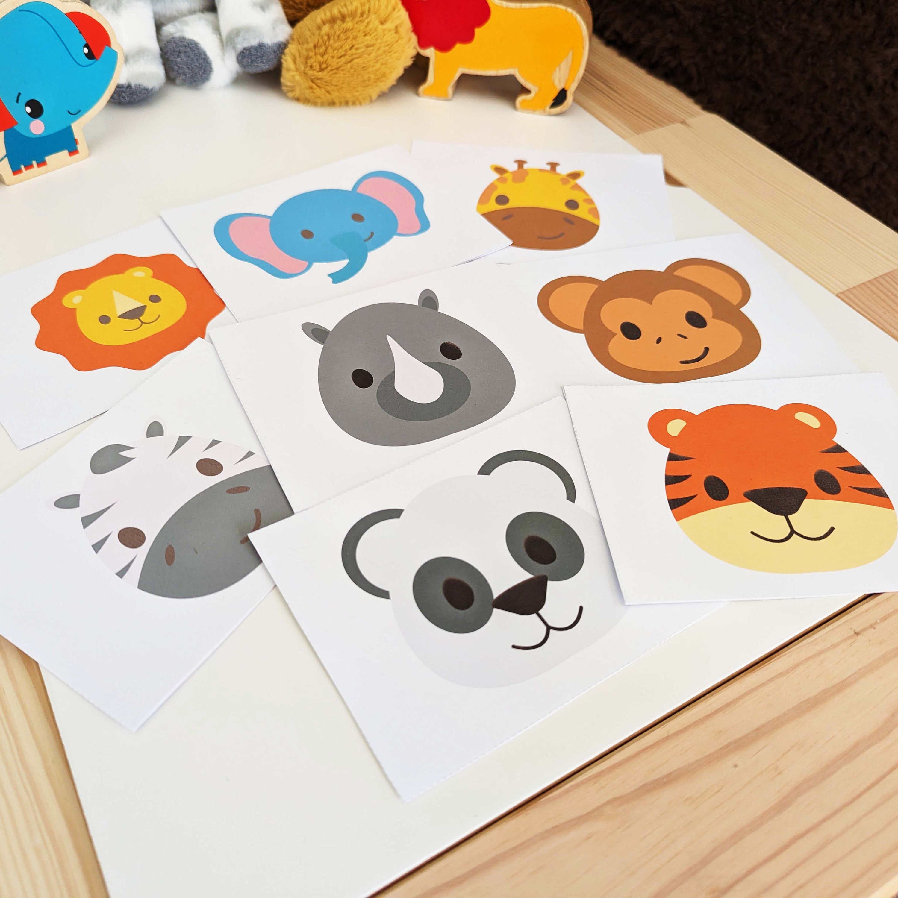 Safari Animal Activity Printable PDF Flash Cards, Baby Toddler Sensory ...