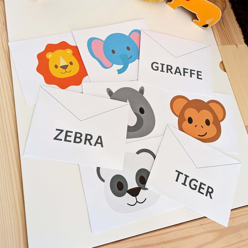 Safari Animal Activity Printable PDF Flash Cards, Baby Toddler Sensory ...