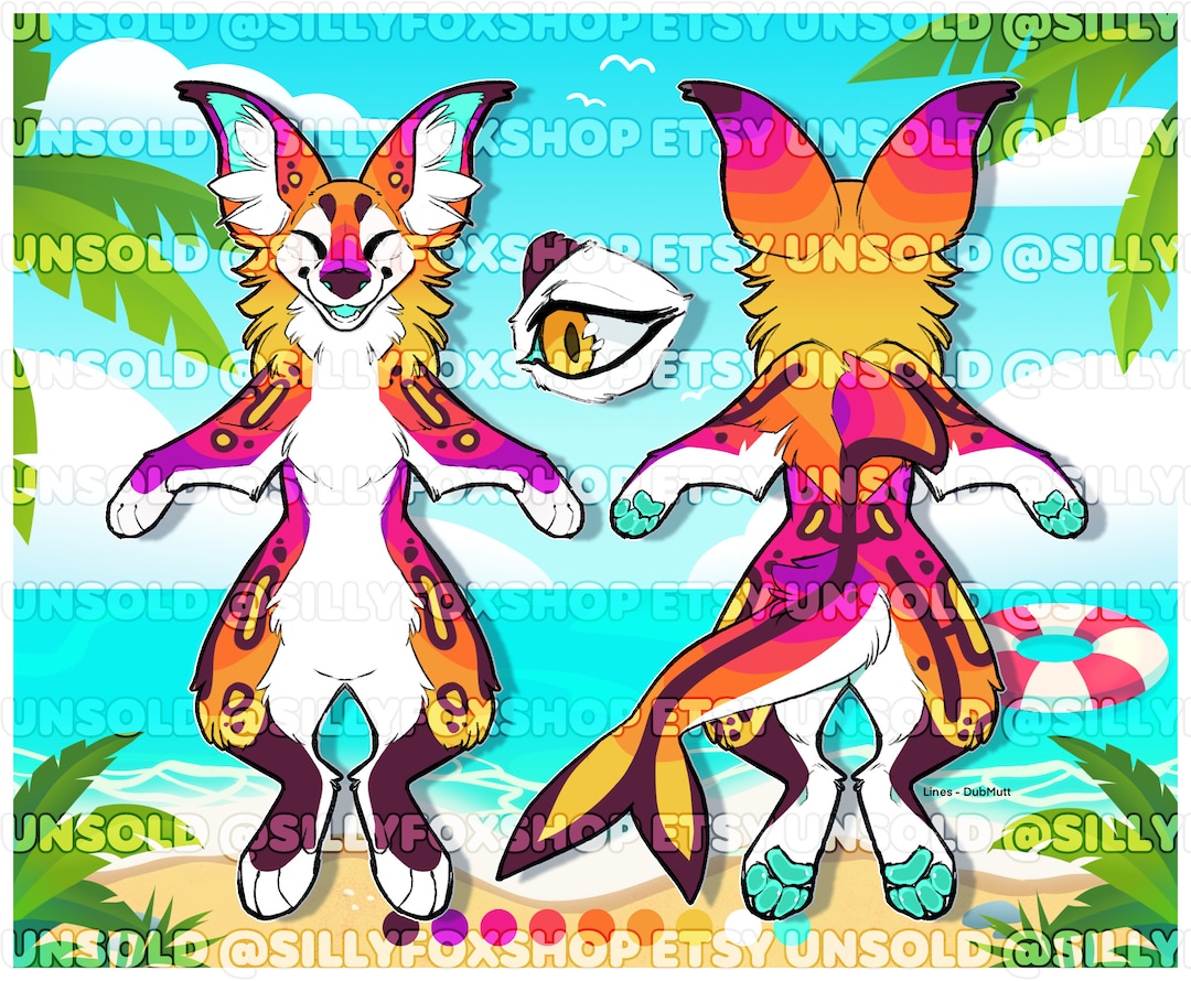 SUNSET MANOKIT FURSONA Tropical Hq Cute Manokit Adopt Full Furry Reference Sheet - Etsy