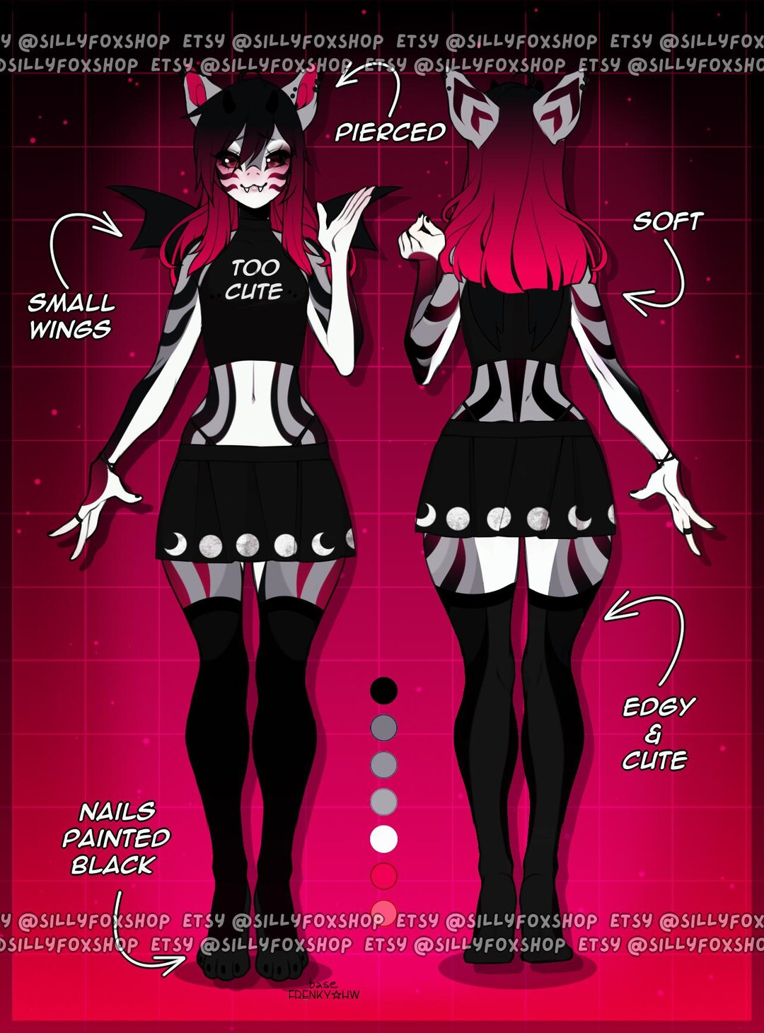 Demon Bat Femboy | Cute Vampire Fursona | Full NSFW + SFW Adopt ...