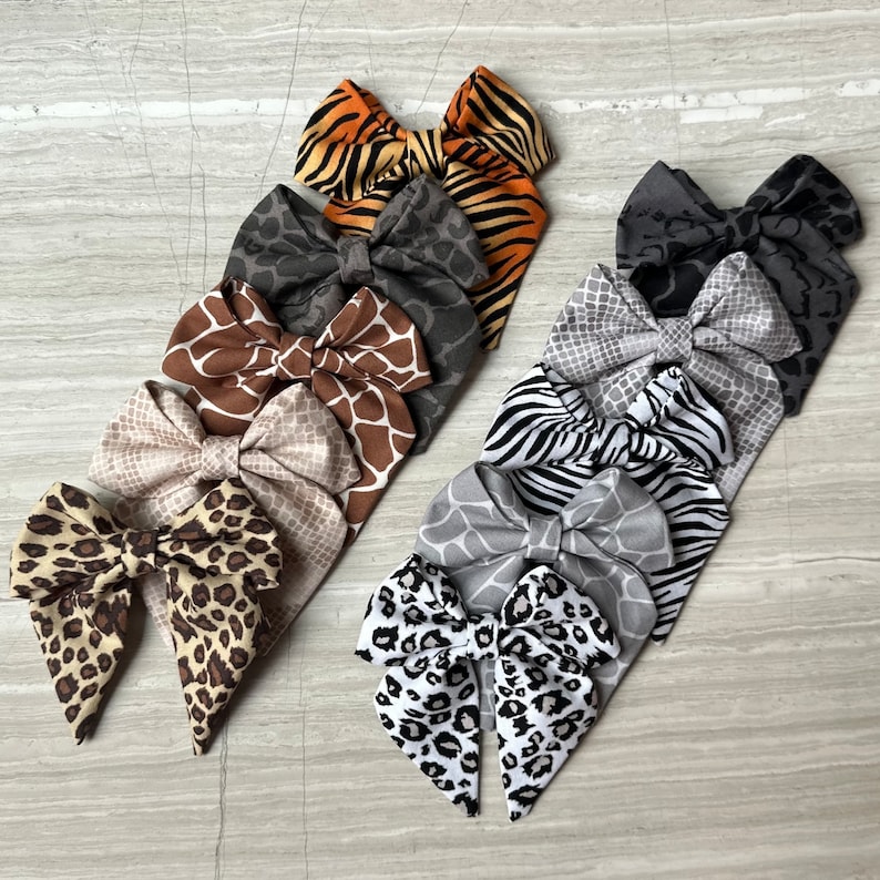 Safari Sailor Bow, Animal Bow, Exotic Hair Bow, Jungle Hair Clip, Hair ...