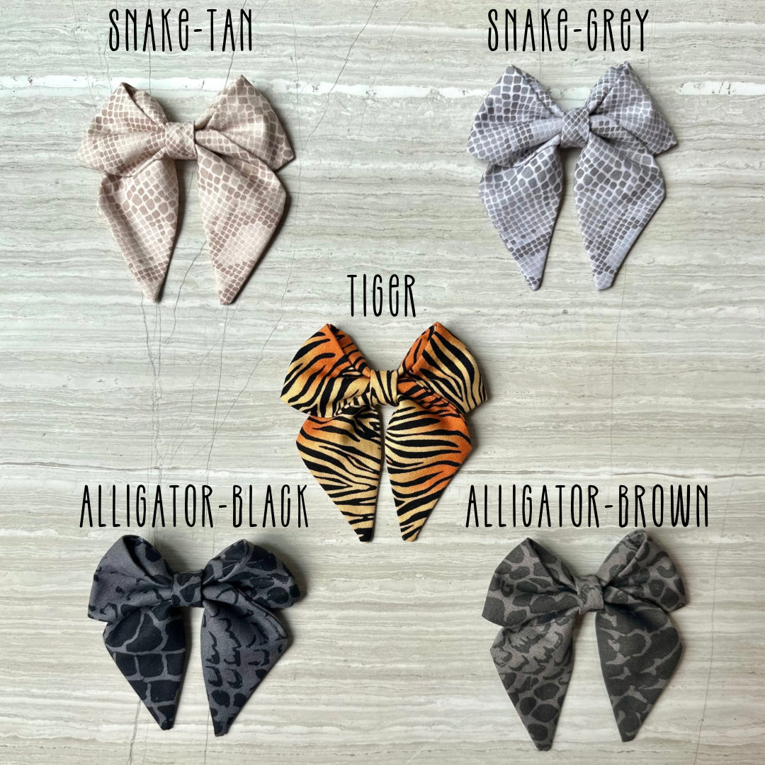 Safari Sailor Bow, Animal Bow, Exotic Hair Bow, Jungle Hair Clip, Hair ...