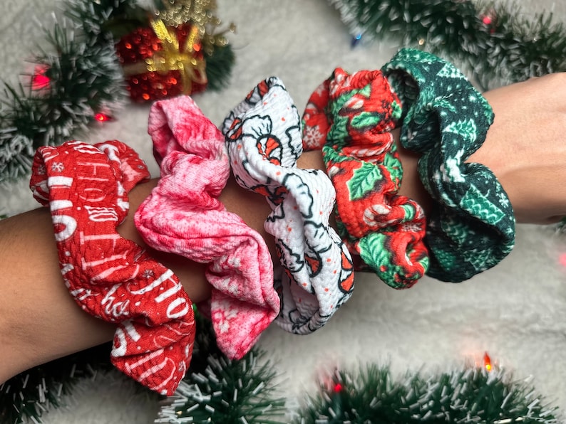 Christmas Scrunchies, Holiday Scrunchies, Christmas Hair Bands ...