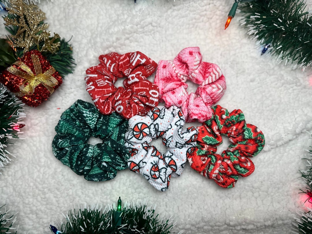 Christmas Scrunchies, Holiday Scrunchies, Christmas Hair Bands ...
