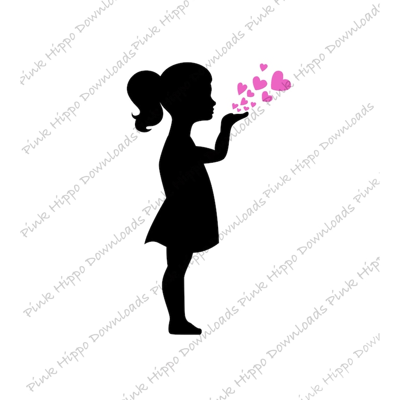 Little Girl Blowing Heart Kisses - Etsy