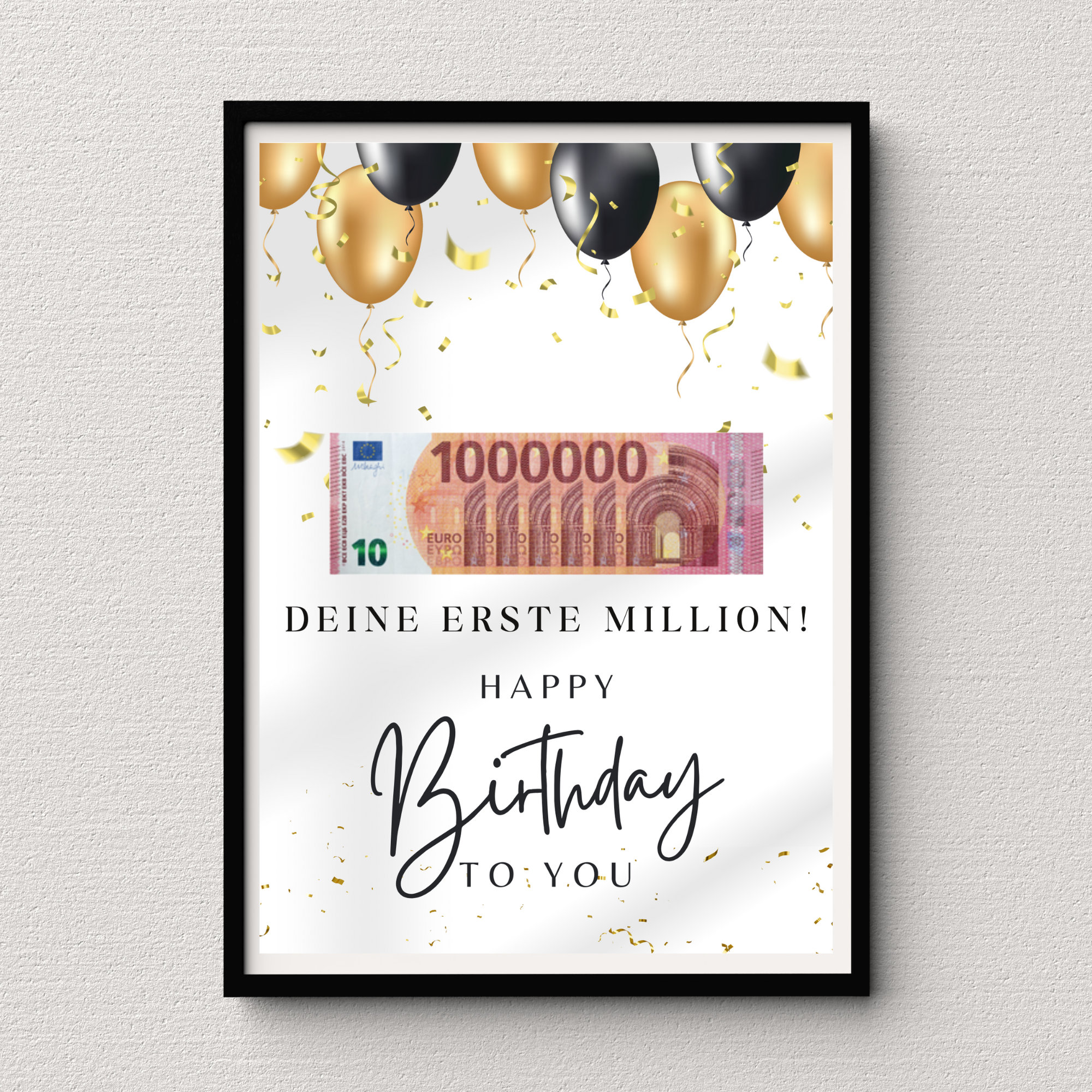 Geldgeschenk Deine erste Million, personalisierte PDF Vorlage Ausdrucken, Geburtstagsgeschenk ...
