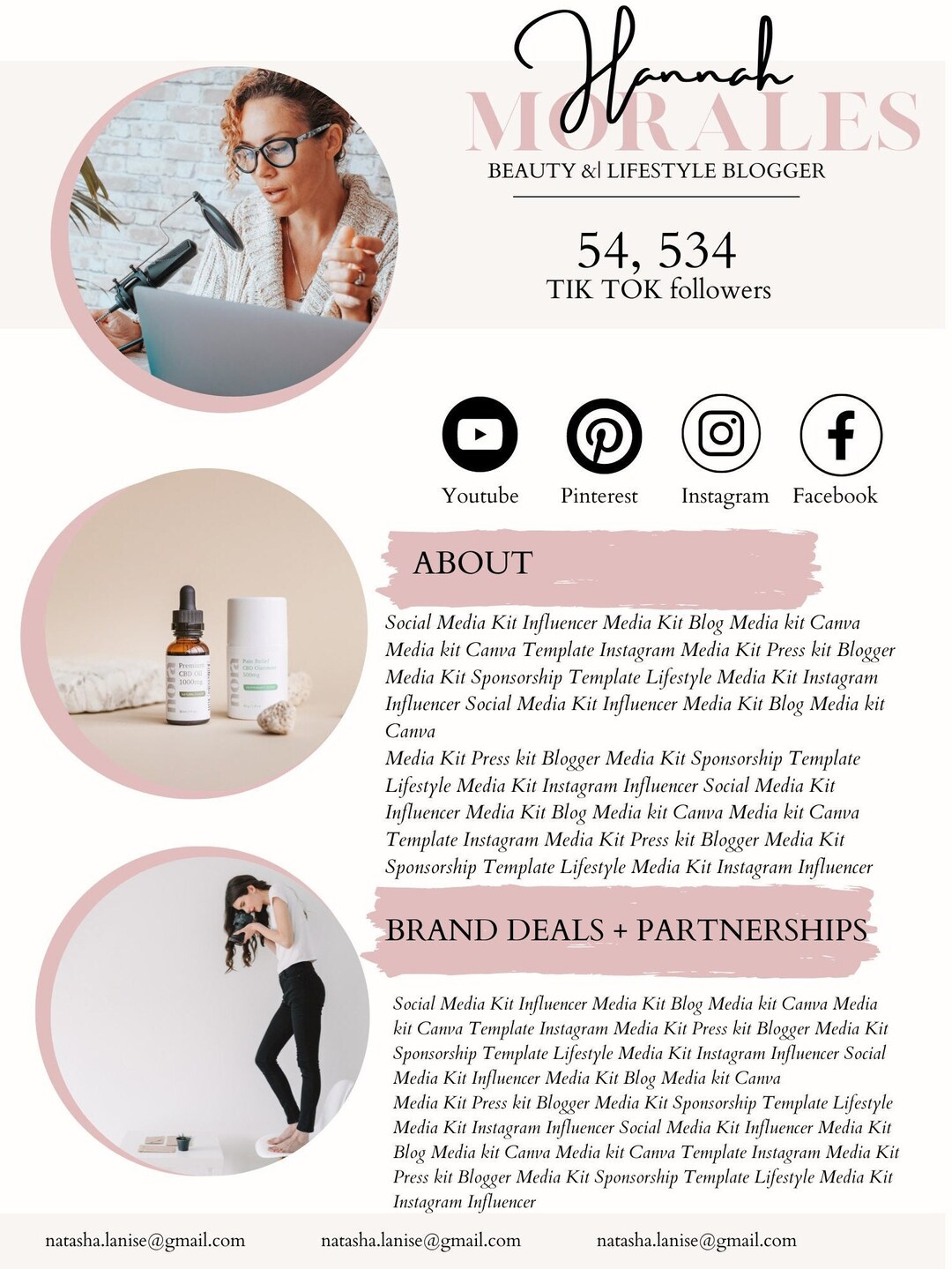 Media Kit Canva Template, Influencer Media Kit, Press Kit, Pitch Kit ...