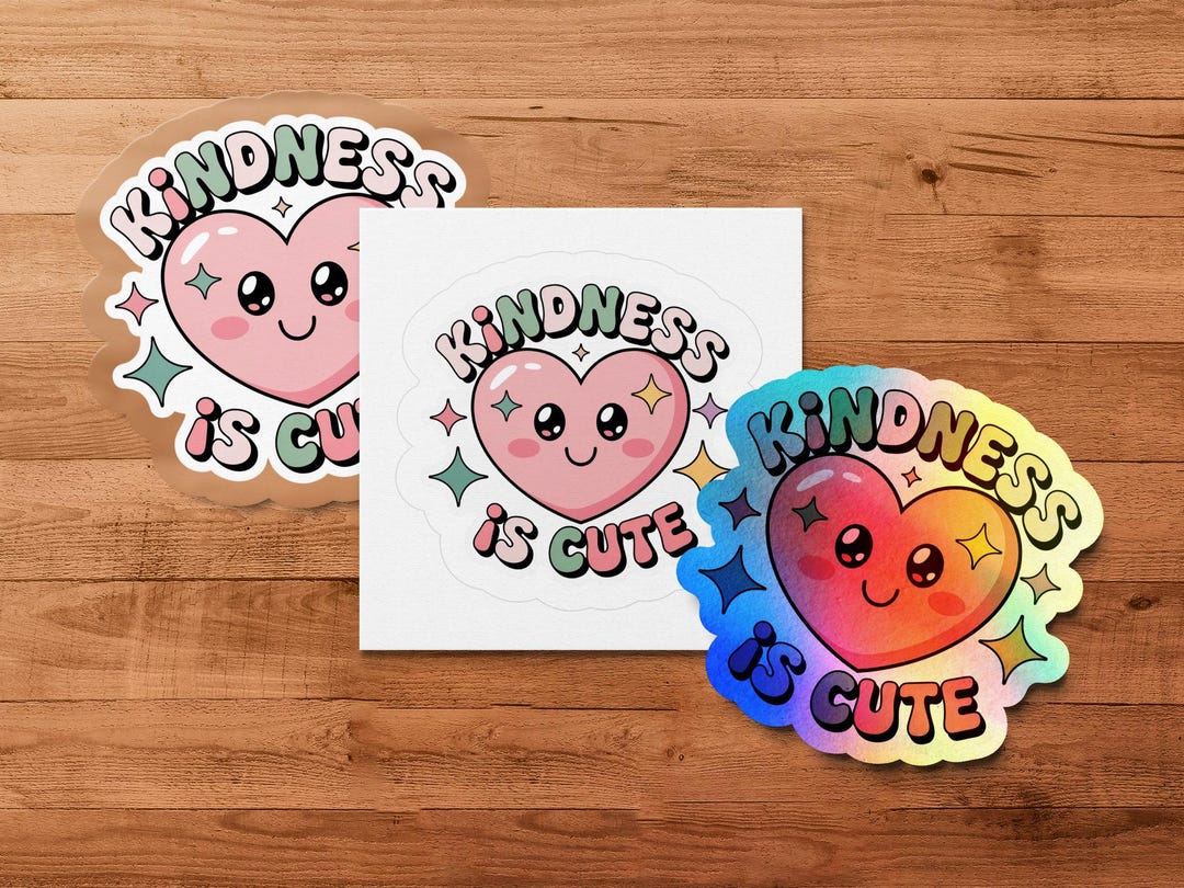 Kindness Heart Clipart: Kawaii Pastel Sticker Design (PNG Download) - Etsy