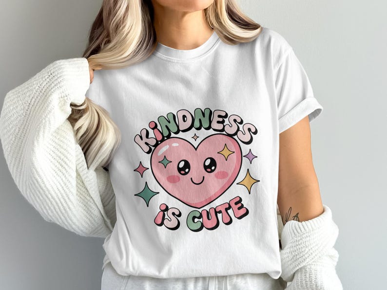 Kindness Heart Clipart: Kawaii Pastel Sticker Design (PNG Download) - Etsy