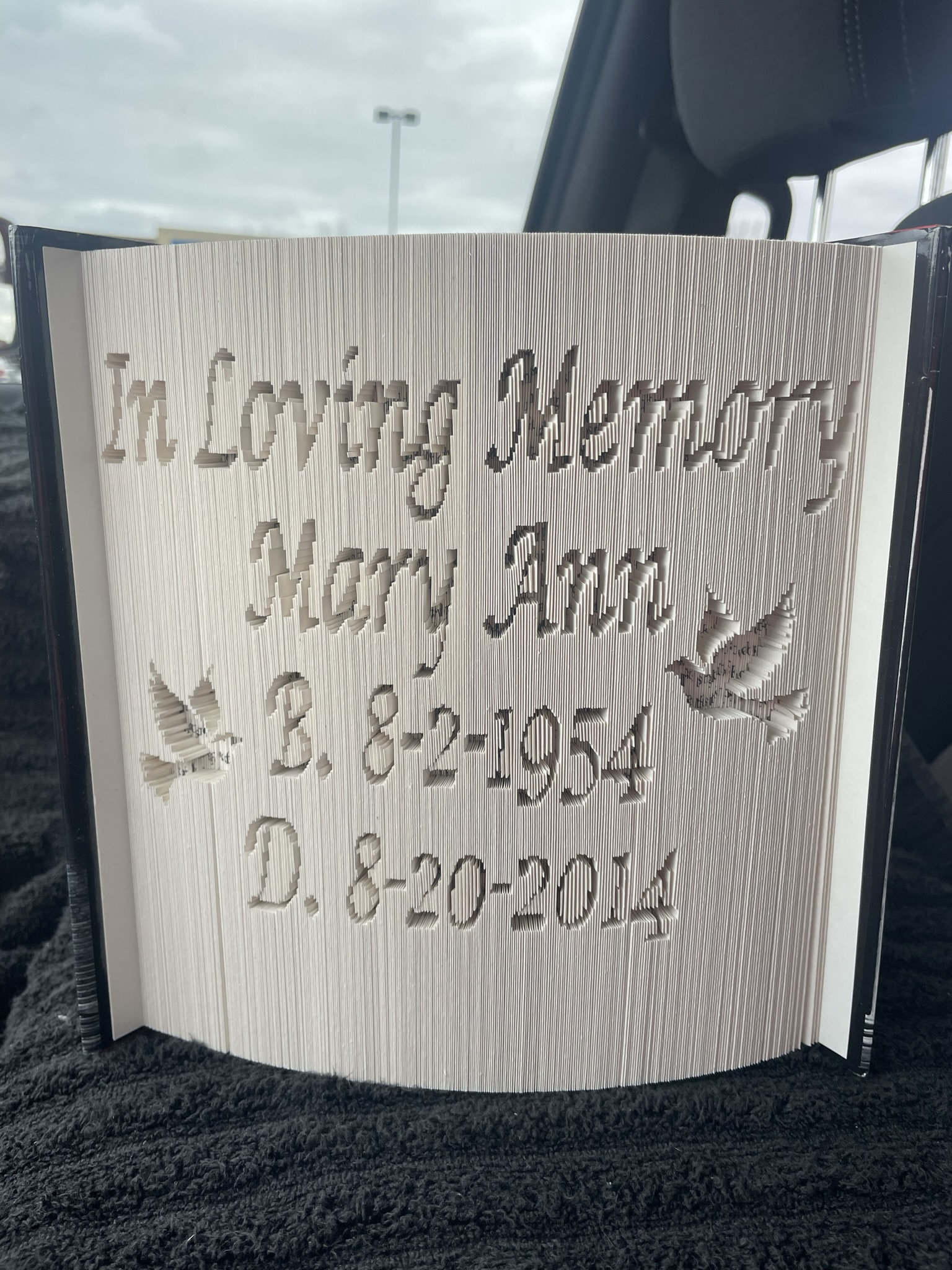 Customized in Loving Memory Book Art example Shown Inmate Made Ohio DOC ...