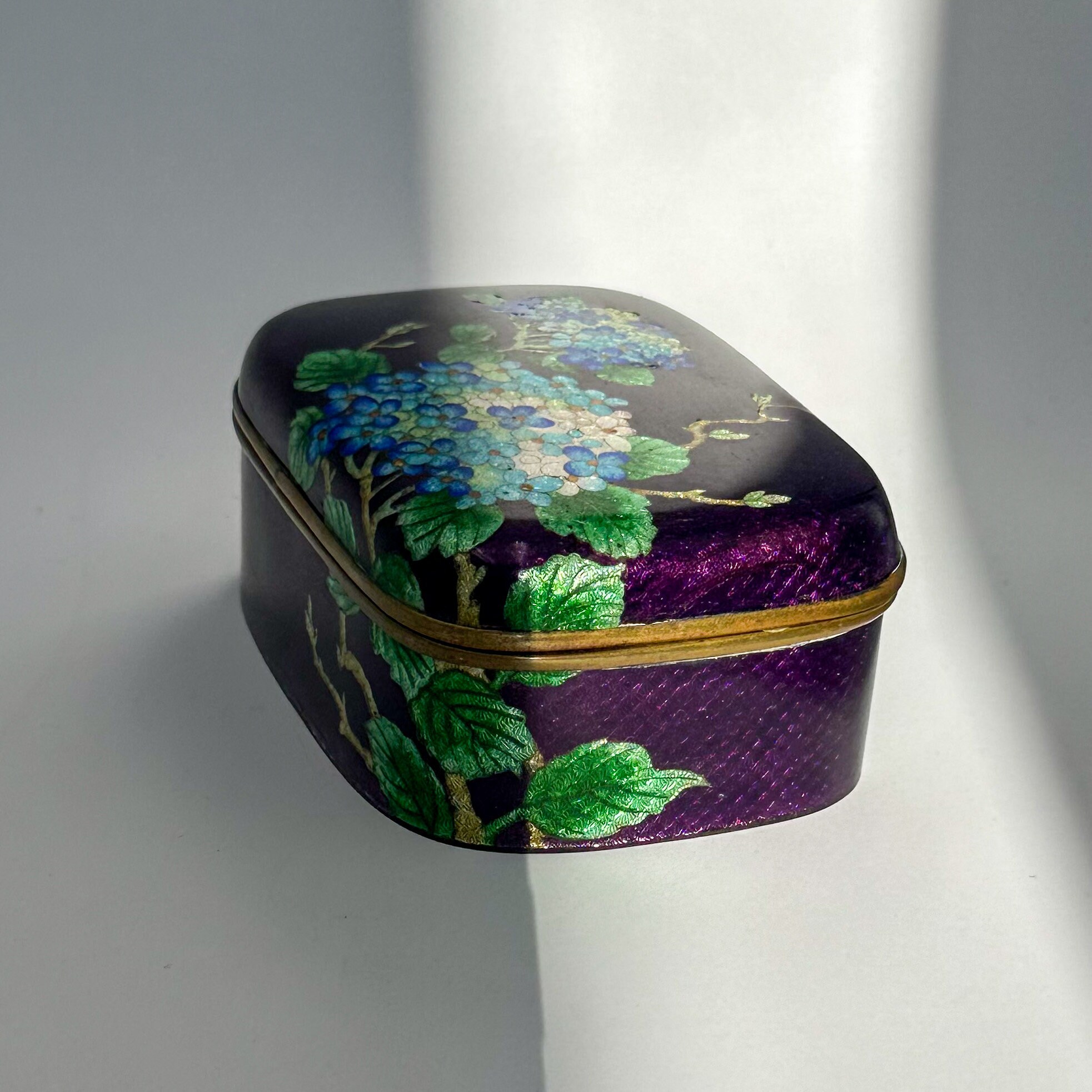 Antique Enameled Brass Trinket Boxes, Hand-painted Trinket Boxes ...