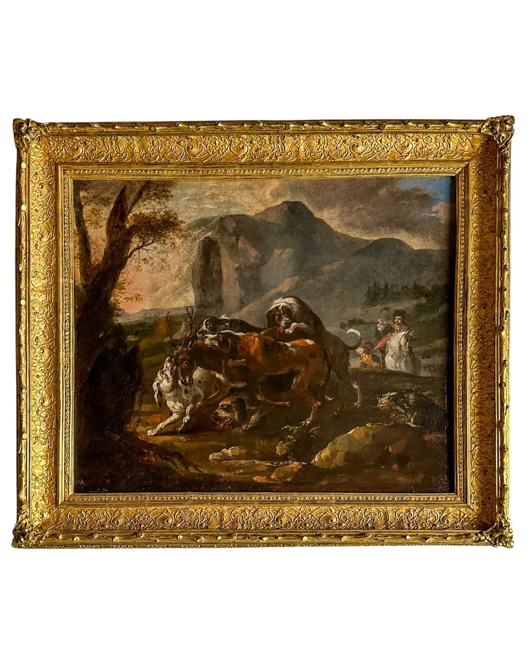 18th Century French Hunting Scene Oil Painting: Fontainebleau School ...