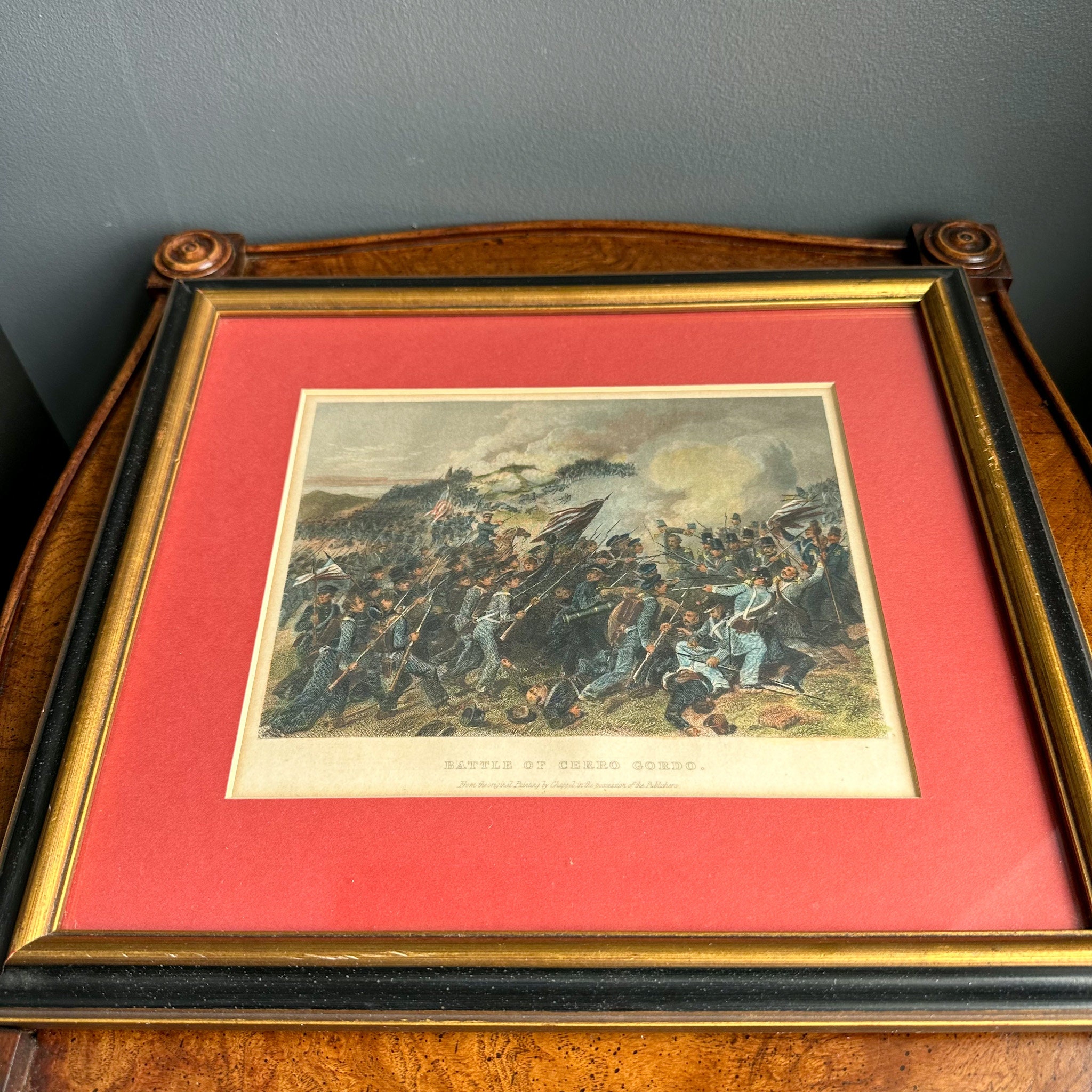 Framed Lithograph of Battle of Cerro Gordo, Mexican-american War Hand ...