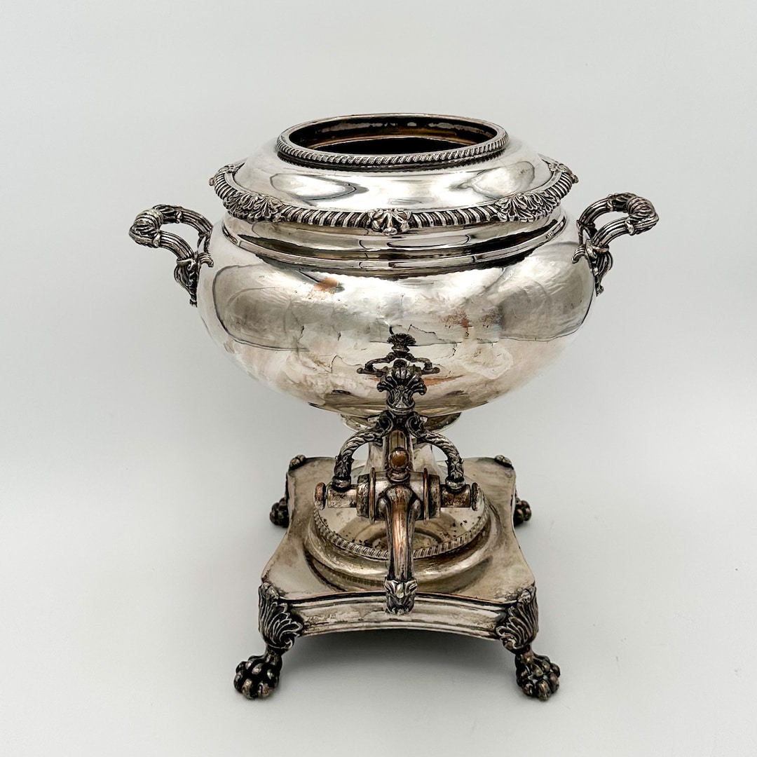 Elegant Late Victorian Silver-plated Samovar, Antique Silver Hot Water ...