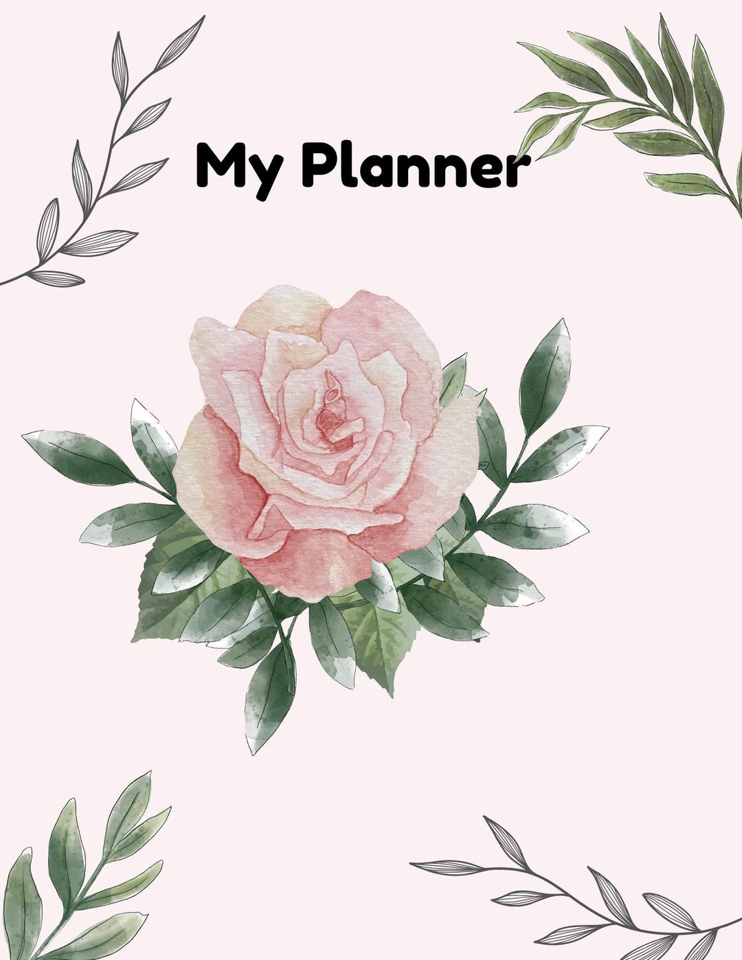 Pink Roses Planner With 2025 and 2026 Yearly Calendars(one Page Each ...