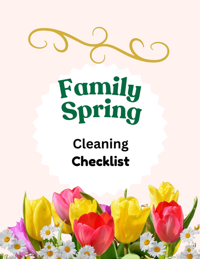 Family Spring Cleaning Checklist - Etsy