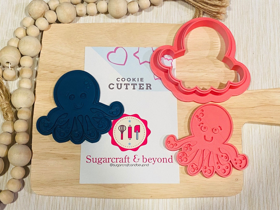 Octopus Shaped Cookie Cutter and Stamp Set. Under the Sea Party. 2 PCS ...