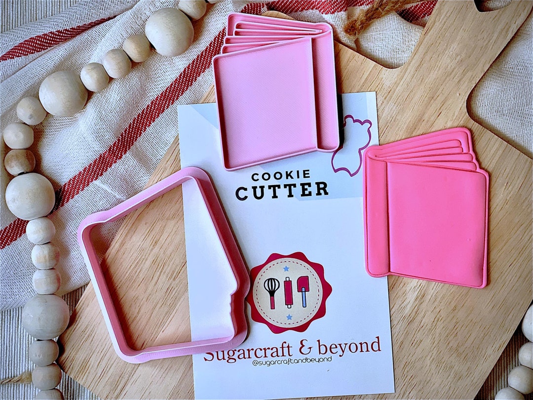 Book Shaped Cookie Cutter and Stamp Set. 2 PCS. Book Cookies, Fondant ...
