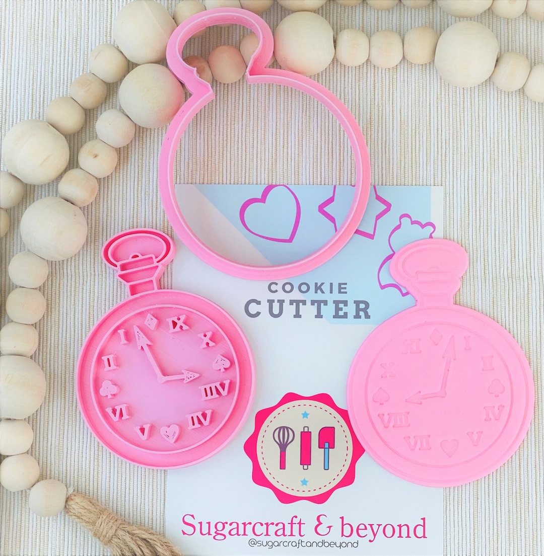 Alice in Wonderland Clock Stamp and Cookie Cutter Set-2pcs. Fondant ...