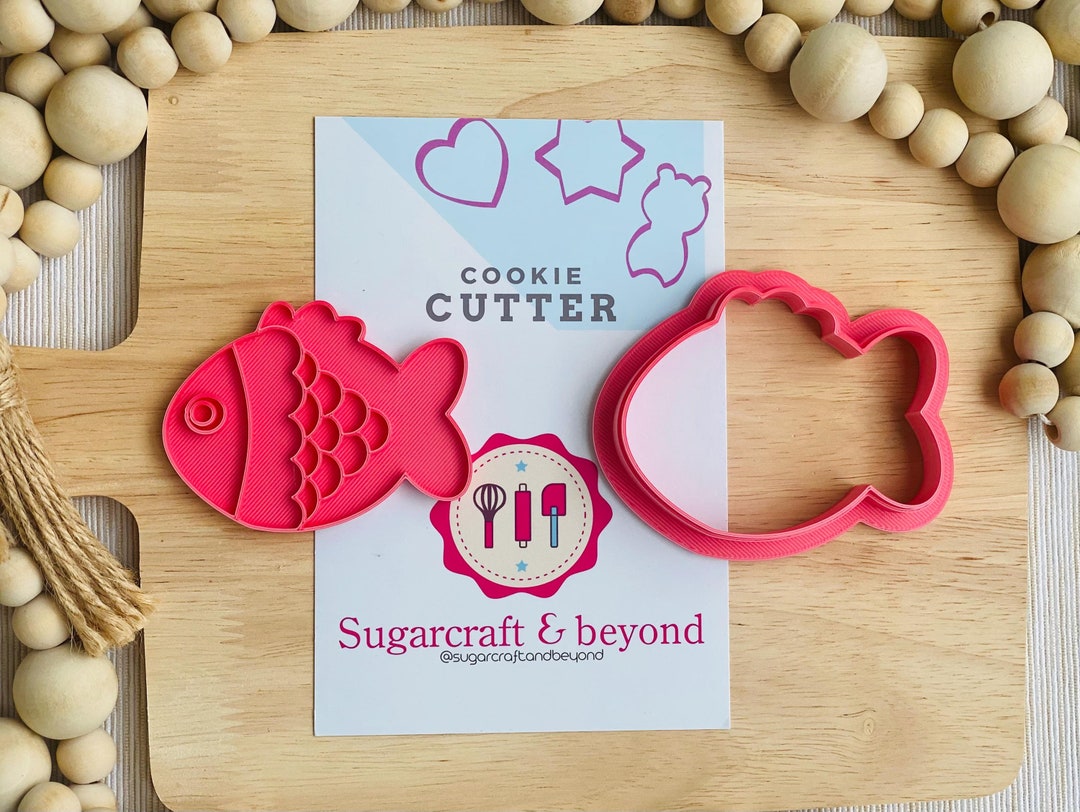 Fish Shaped Cookie Cutter and Stamp Set. Fish Cookie Cutter, Fish ...