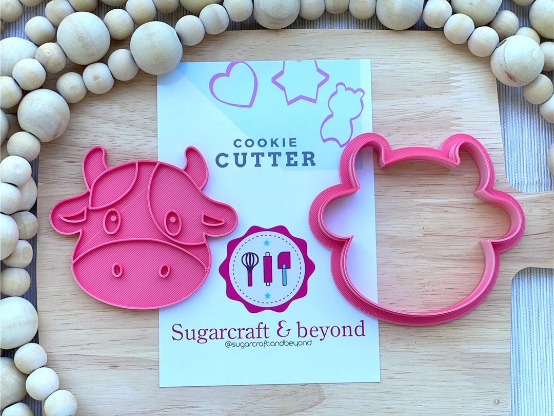 Cow Face Cookie Cutter and Stamp Set. Farm Animals. 2 PCS. Fondant ...