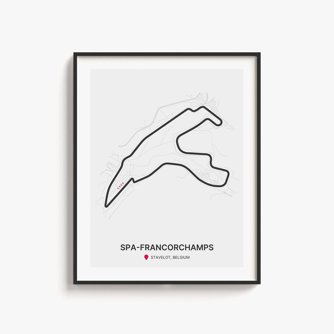 Formula 1 Circuit De Spa-francorchamps Printable Wall Art F1 Poster ...