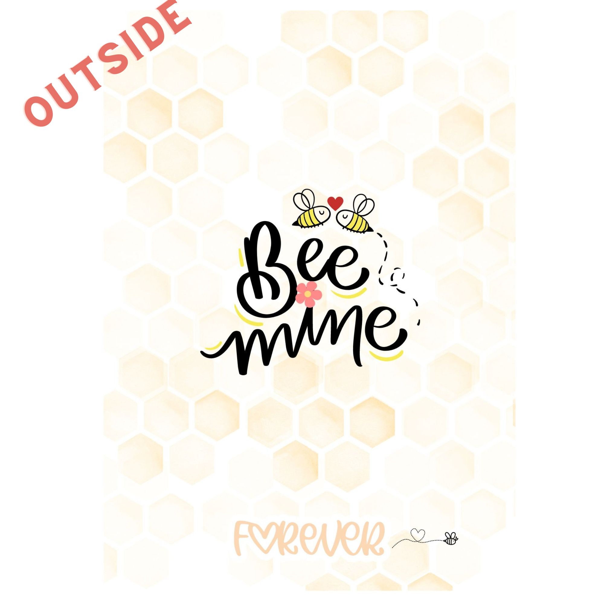 Valentine's Day Card Bee Theme-printable Folded Card - Etsy