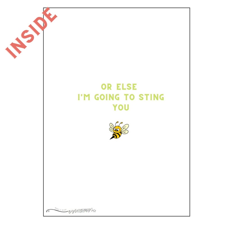 Valentine's Day Card Bee Theme-printable Folded Card - Etsy