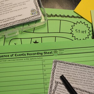 Sequence of Events Task Cards: 32 Task Cards + Poster & Game Boards ...