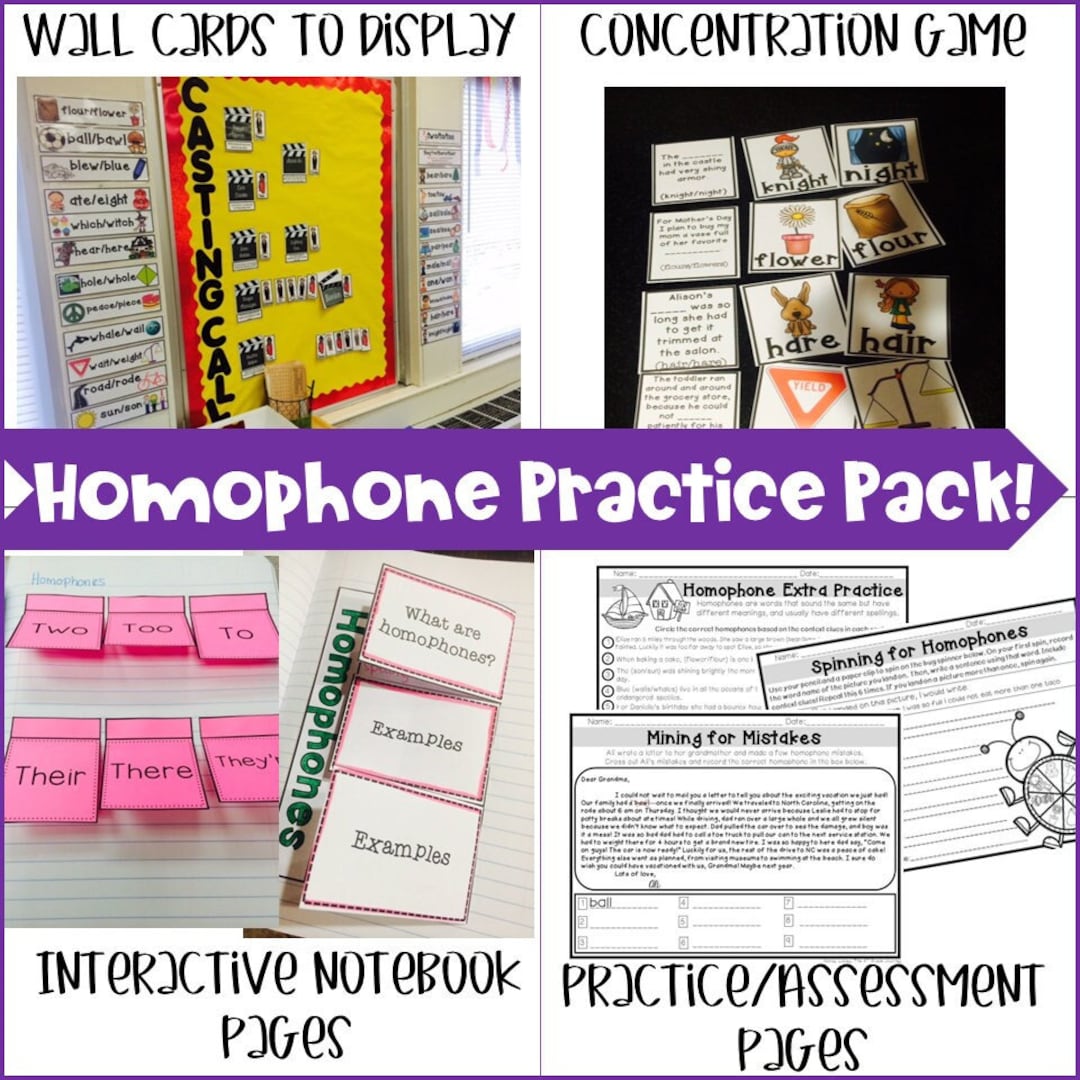 Homophone Practice Pack - Etsy