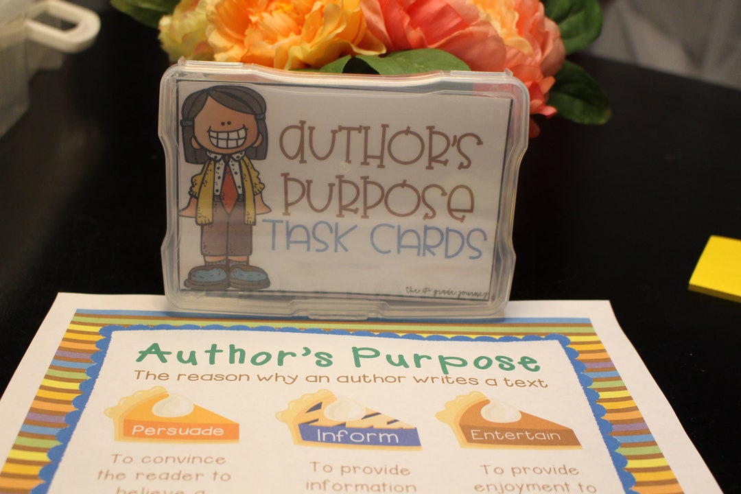 Author's Purpose Task Cards {28 Task Cards, Game Board, Participation ...