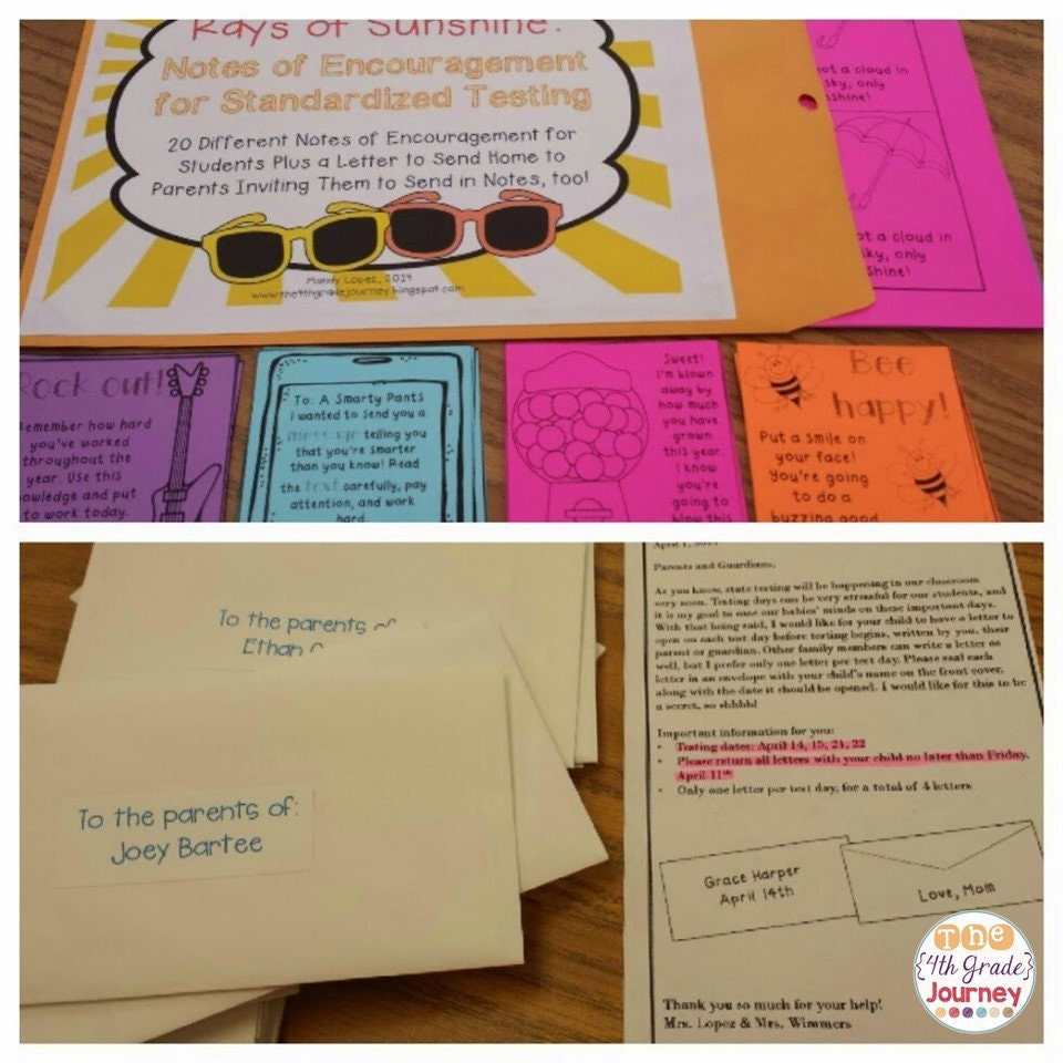 Notes of Encouragement for Standardized Testing | Positive Testing ...