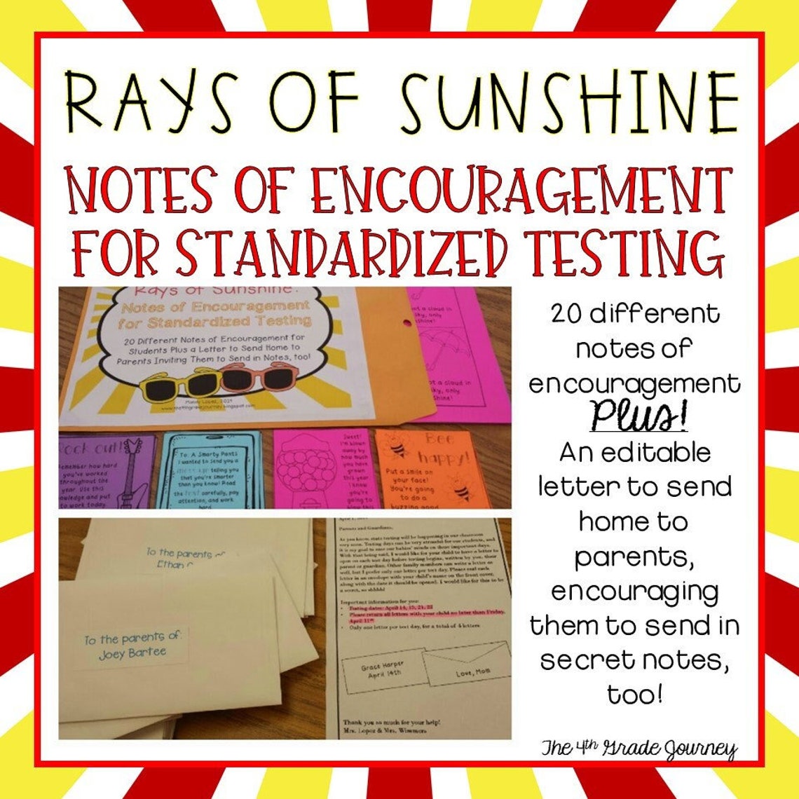 Notes of Encouragement for Standardized Testing | Positive Testing ...
