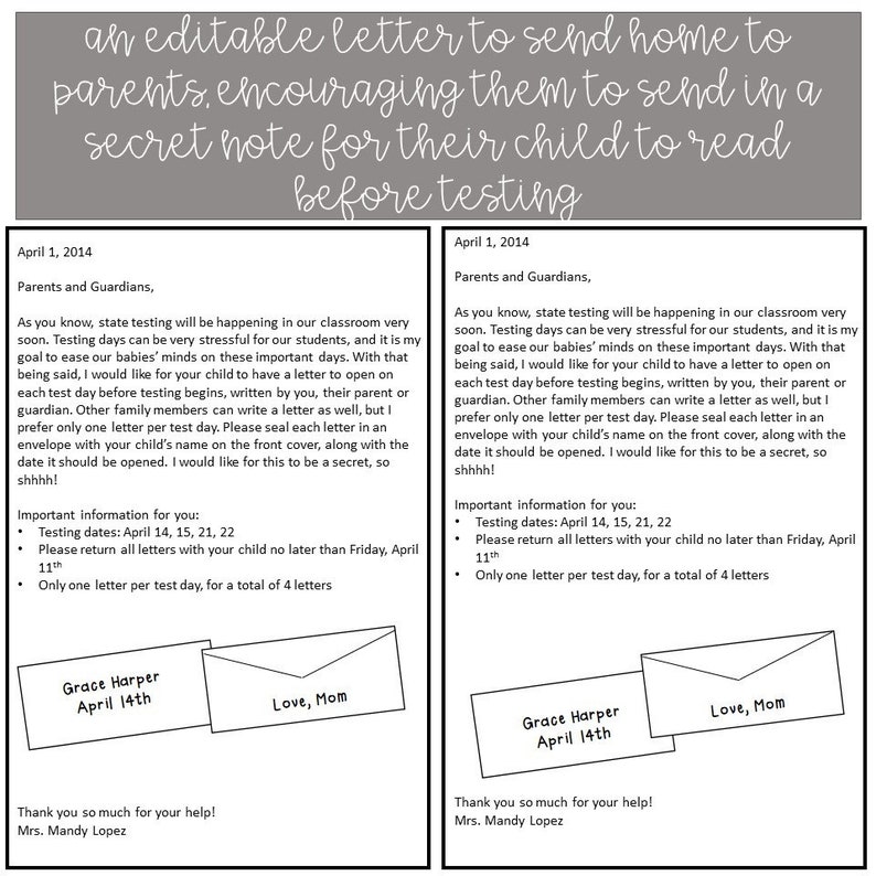 Notes of Encouragement for Standardized Testing | Positive Testing ...