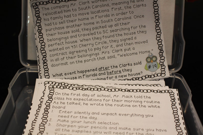 Sequence of Events Task Cards: 32 Task Cards + Poster & Game Boards ...