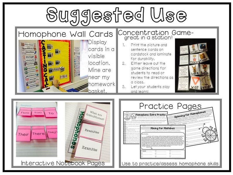Homophone Practice Pack - Etsy