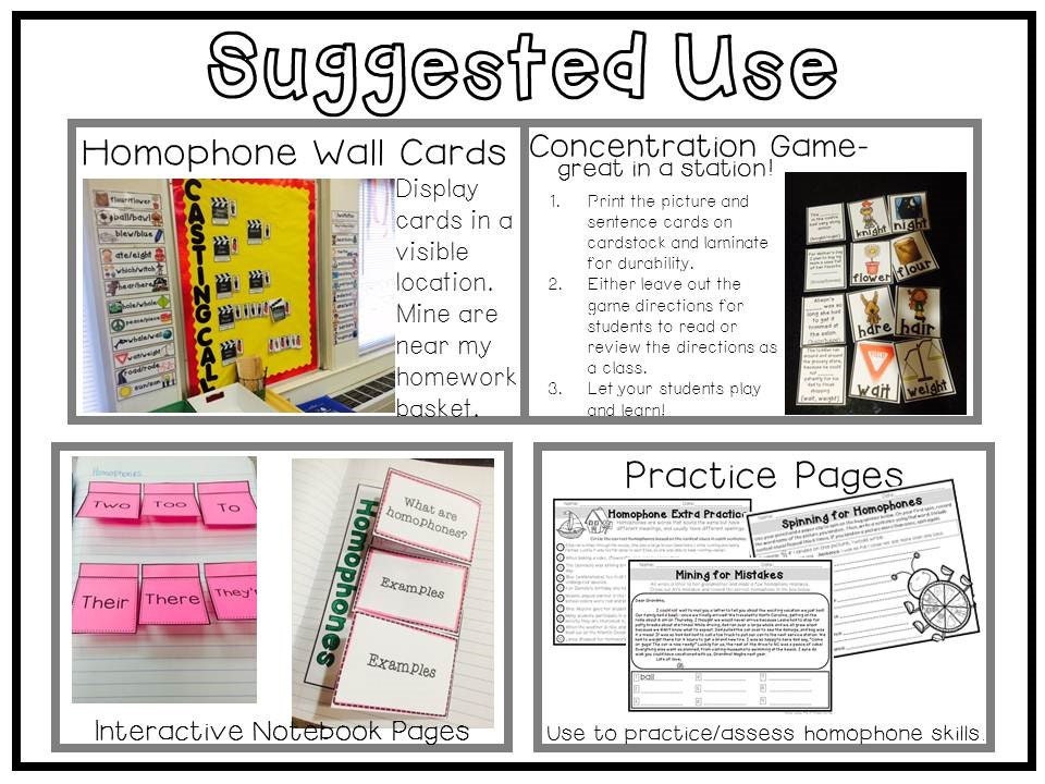 Homophone Practice Pack - Etsy